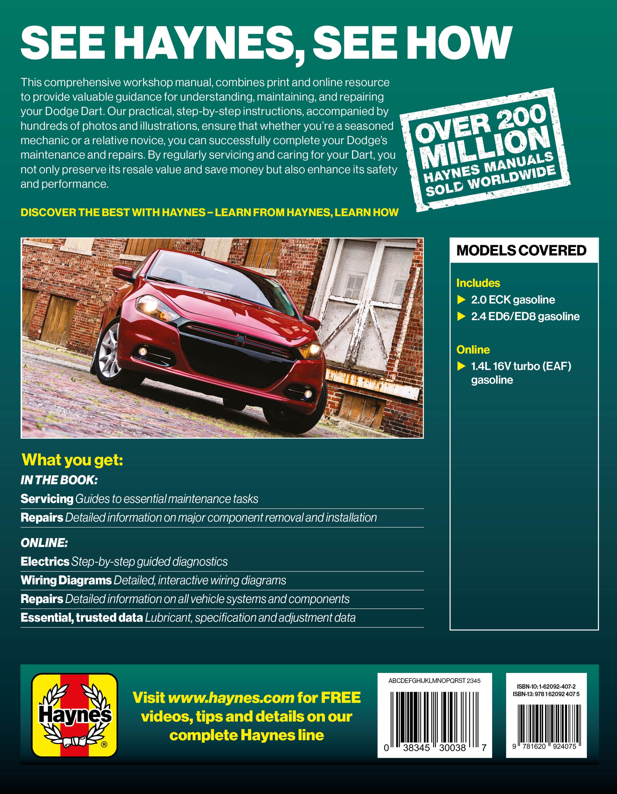 Dodge Dart (2013 - 2016) Haynes Repair Manual – Haynes Manuals North ...