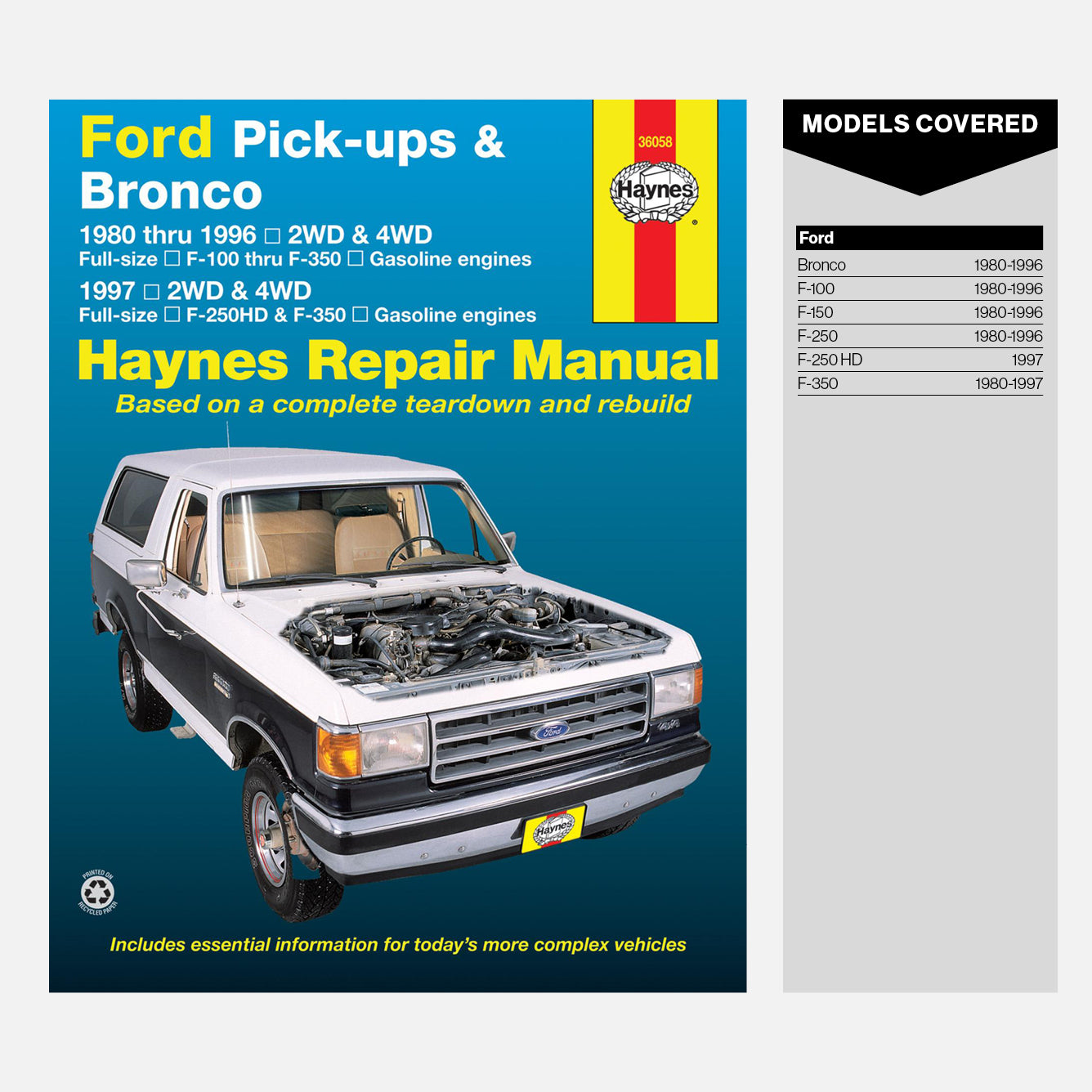 Print: Ford pick-ups F-100-F-350 & Bronco (80-96) & F-250HD & F-350 (97 ...