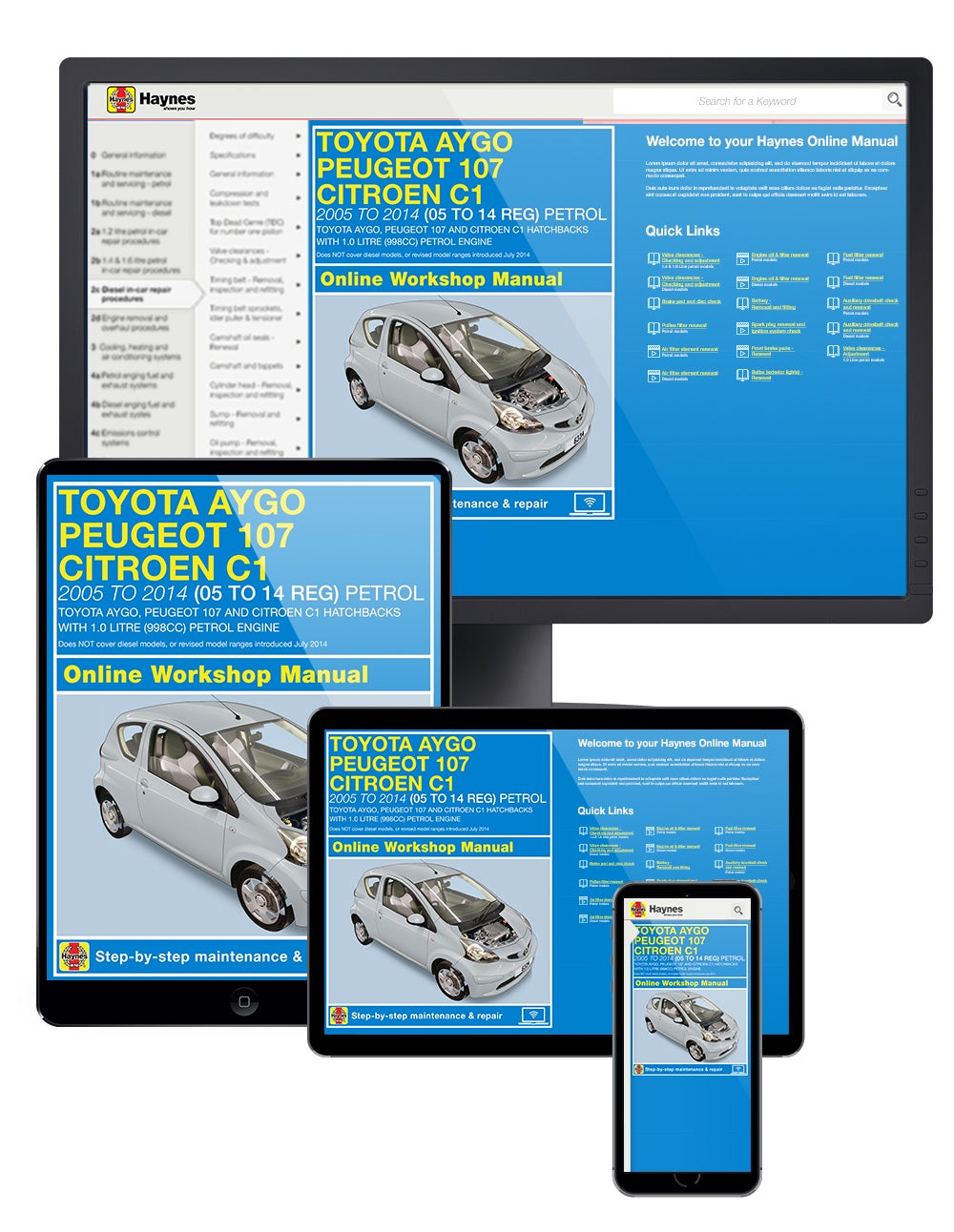 Toyota Aygo, Peugeot 107 & Citroen C1 petrol (05-14) Haynes Repair Man ...