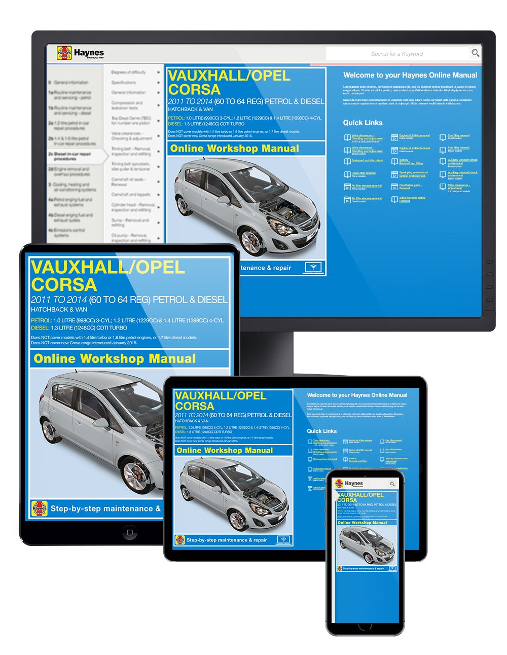 Vauxhall/Opel Corsa petrol & diesel (11-14) 60 to 64 Haynes Repair Man ...