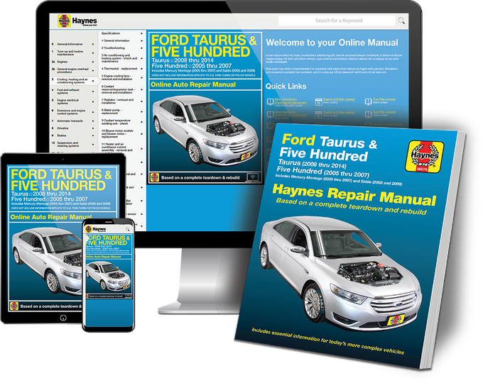Ford Taurus (08-14) & Five Hundred (05-07) & Mercury Montego (05-07 ...