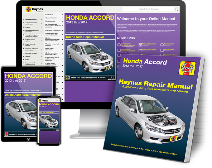 Honda Accord (13-17) Haynes Repair Manual – Haynes Manuals North America