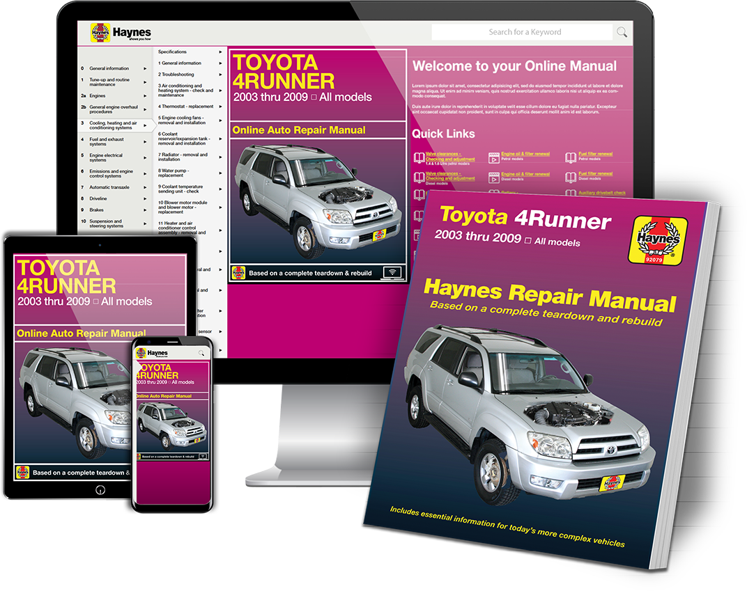 Toyota 4Runner (03-09) Haynes Repair Manual – Haynes Manuals North America