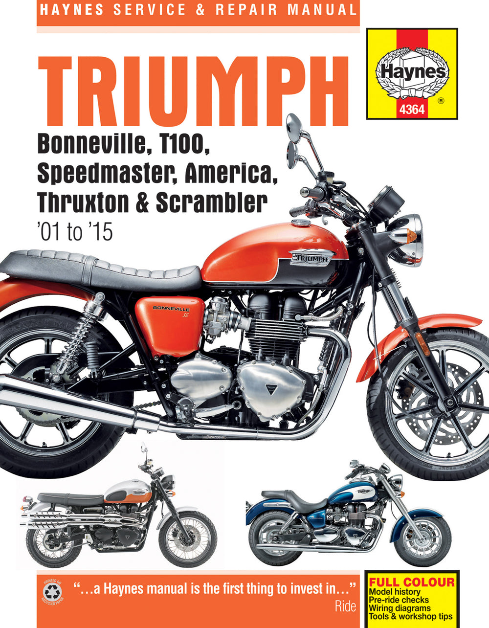 Triumph Bonneville, T100, Speedmaster, America, Thruxton & Scrambler ...