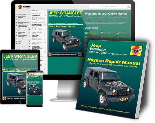 Jeep Wrangler 4-cyl & 6-cyl Gas Engine, 2WD & 4WD (87-17) Haynes Repai ...