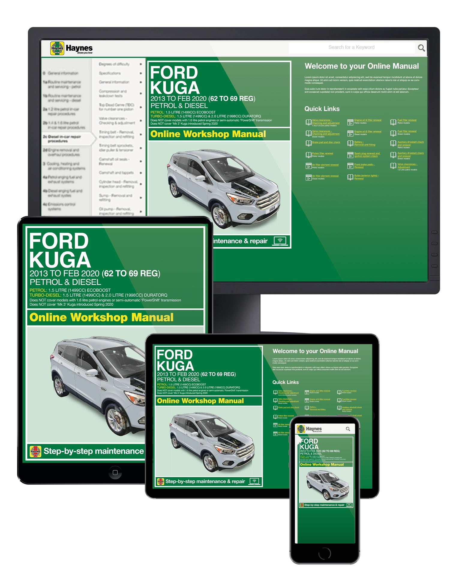 Ford Kuga 2013 - Feb 2020 (62 to 69) Haynes Online Manual – Haynes Manuals